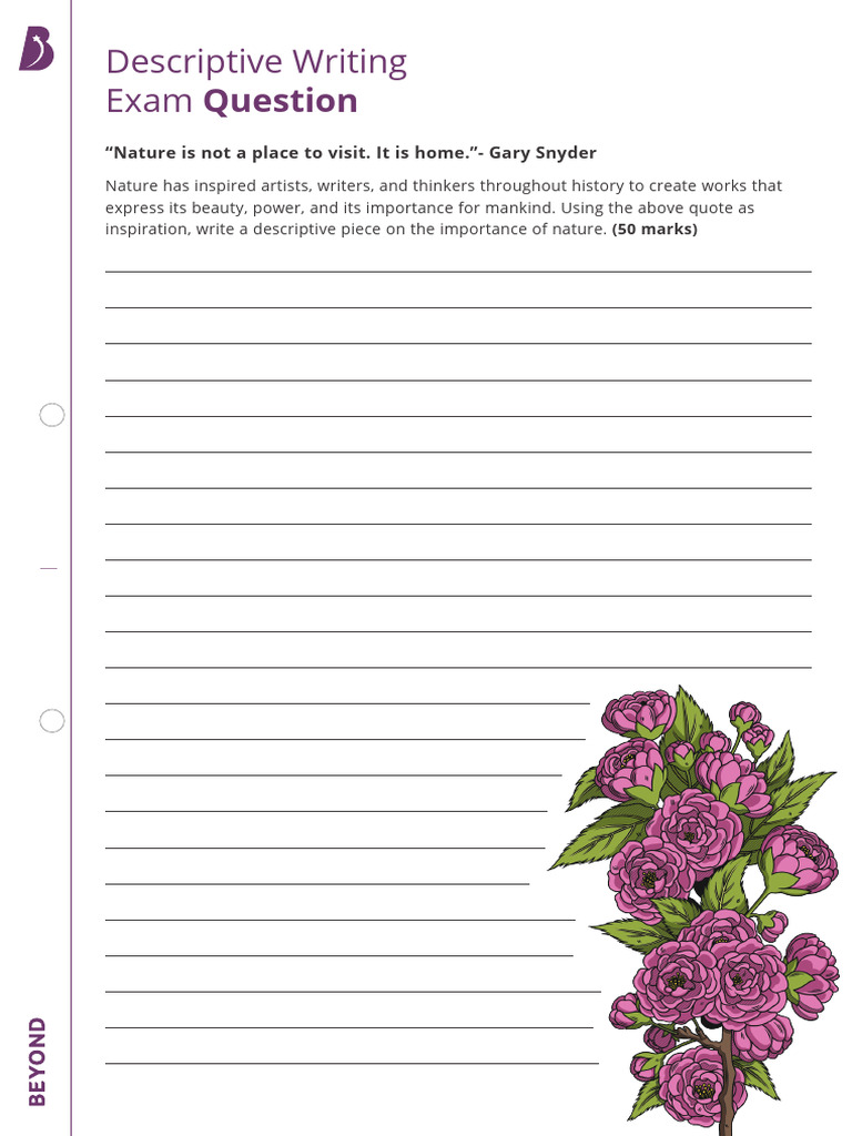 Descriptive Writing Exam Question | PDF