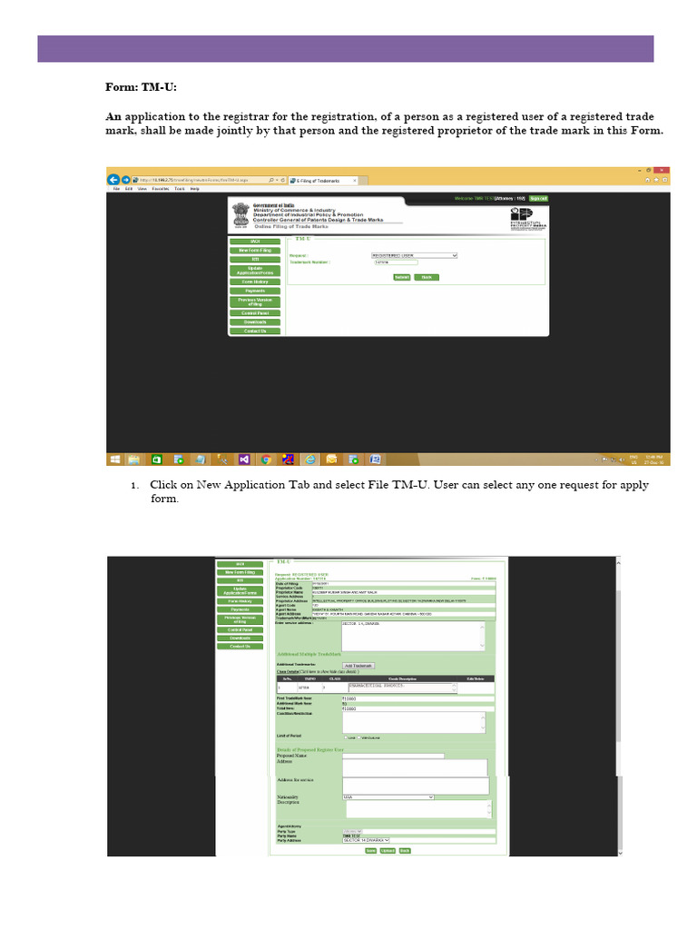 TM-U Application Filing Process | PDF