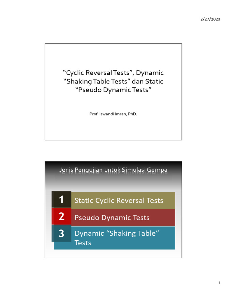 Jenis Pengujian Gempa: Static dan Dynamic | PDF