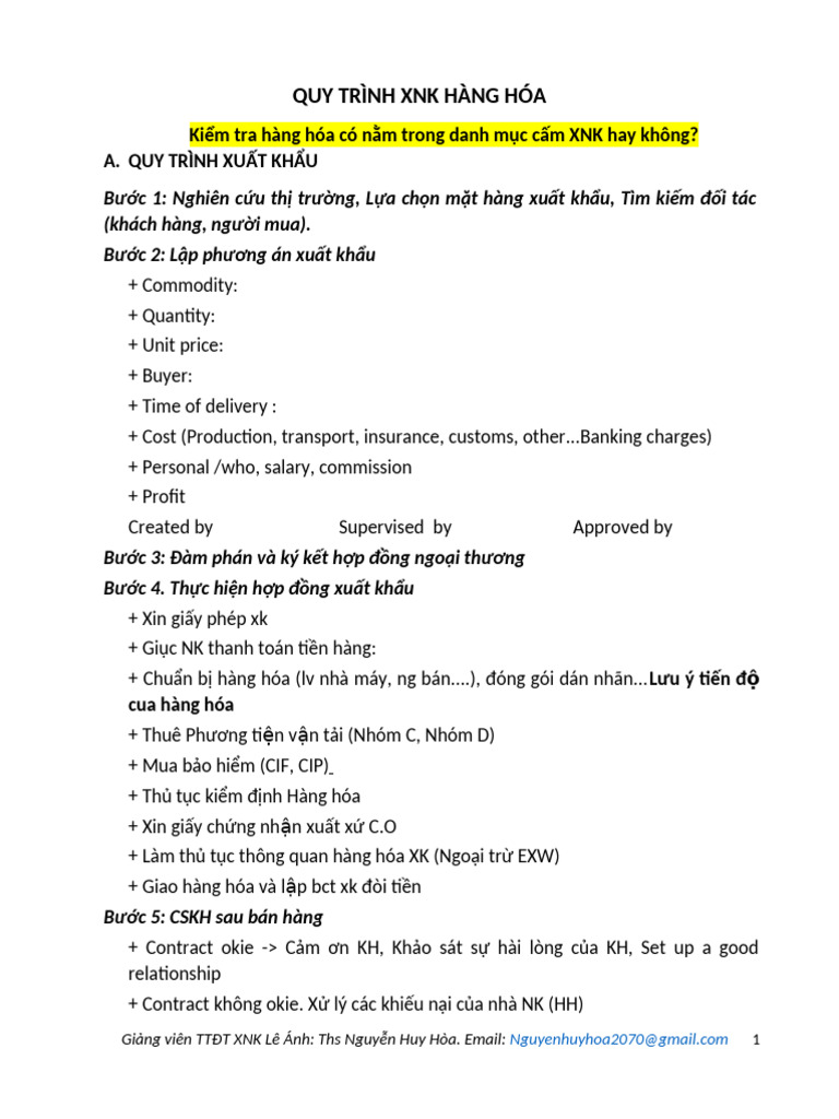 Import Export Procedure | PDF