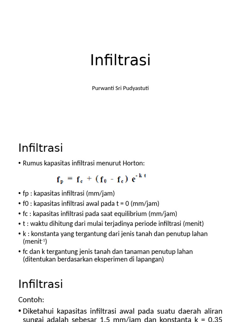 Rumus dan Contoh Kapasitas Infiltrasi | PDF