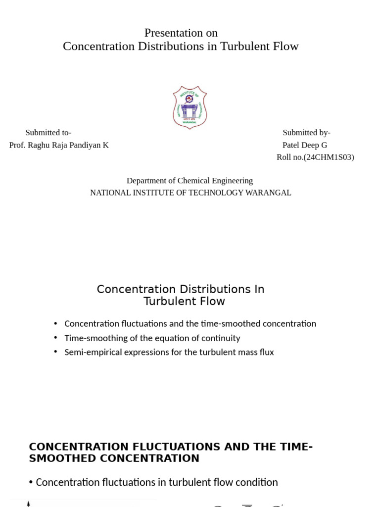 Concentration Distributions in Turbulent Flow | PDF | Turbulence ...