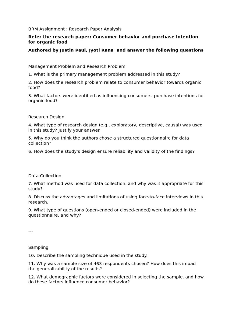 BRM Assignment Research Paper Analysis | PDF | Coefficient Of Determination | Linear Regression