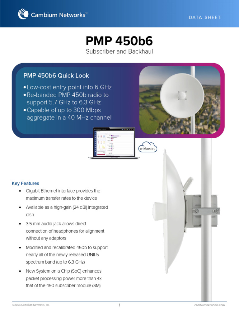 Cambium_Networks_data_sheet_5GHz_450b6 | PDF | I Pv6 | Computer Engineering