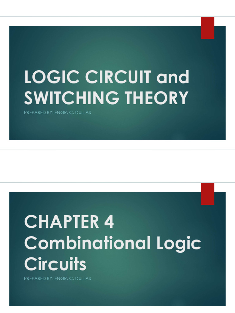 Chapter 4 - Combinational Logic Ckts | PDF | Subtraction | Logic Gate