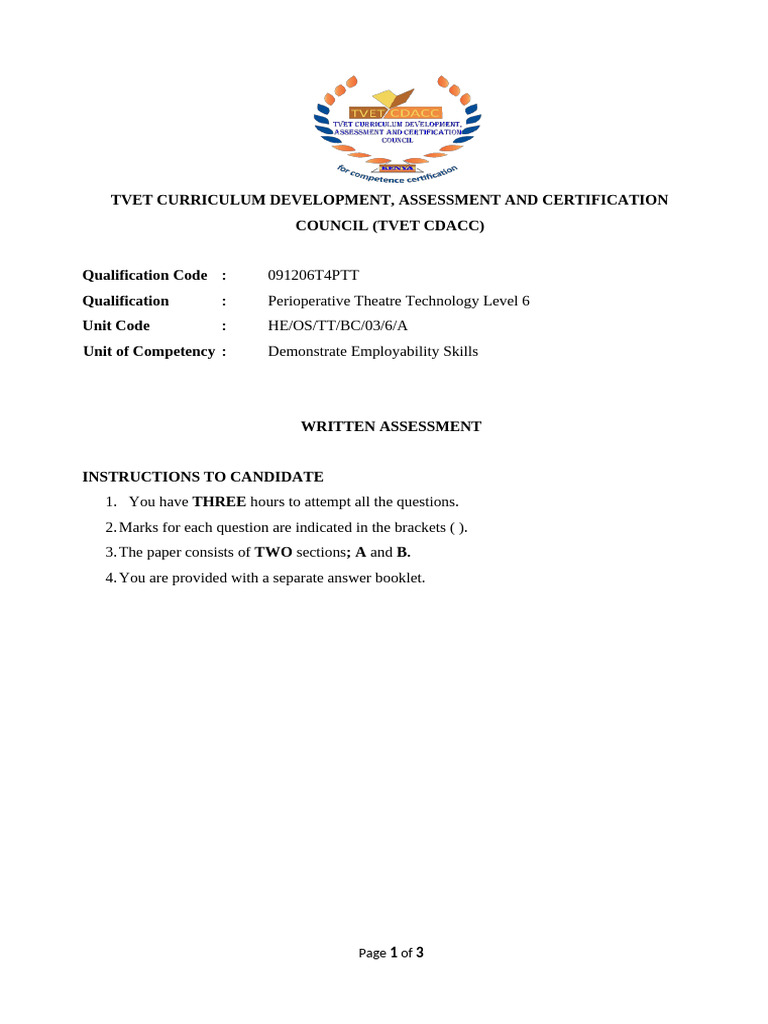 Employability Skills Assessment Guide | PDF | Vocational Education