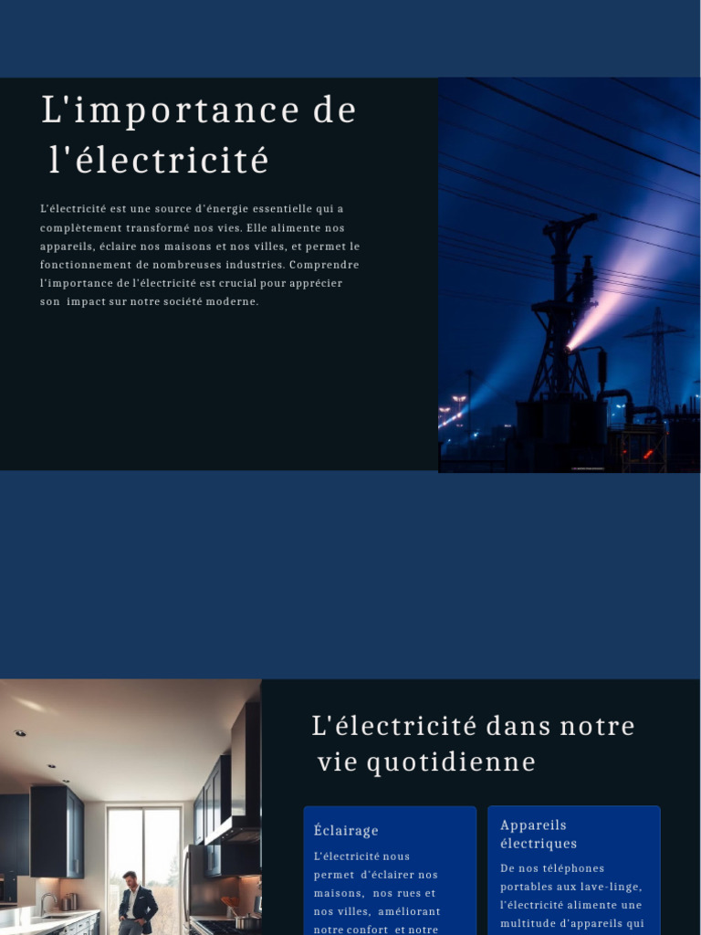 Limportance de Lelectricite | PDF | Énergie renouvelable | Écomobilité