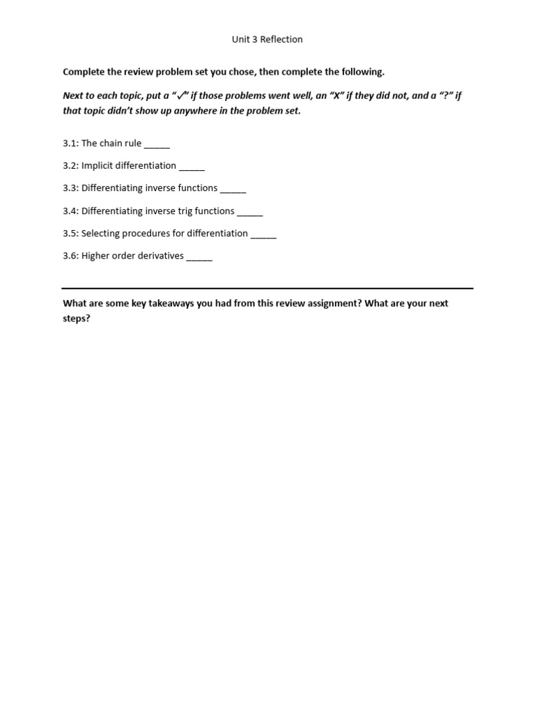 Unit 3 Reflection | PDF