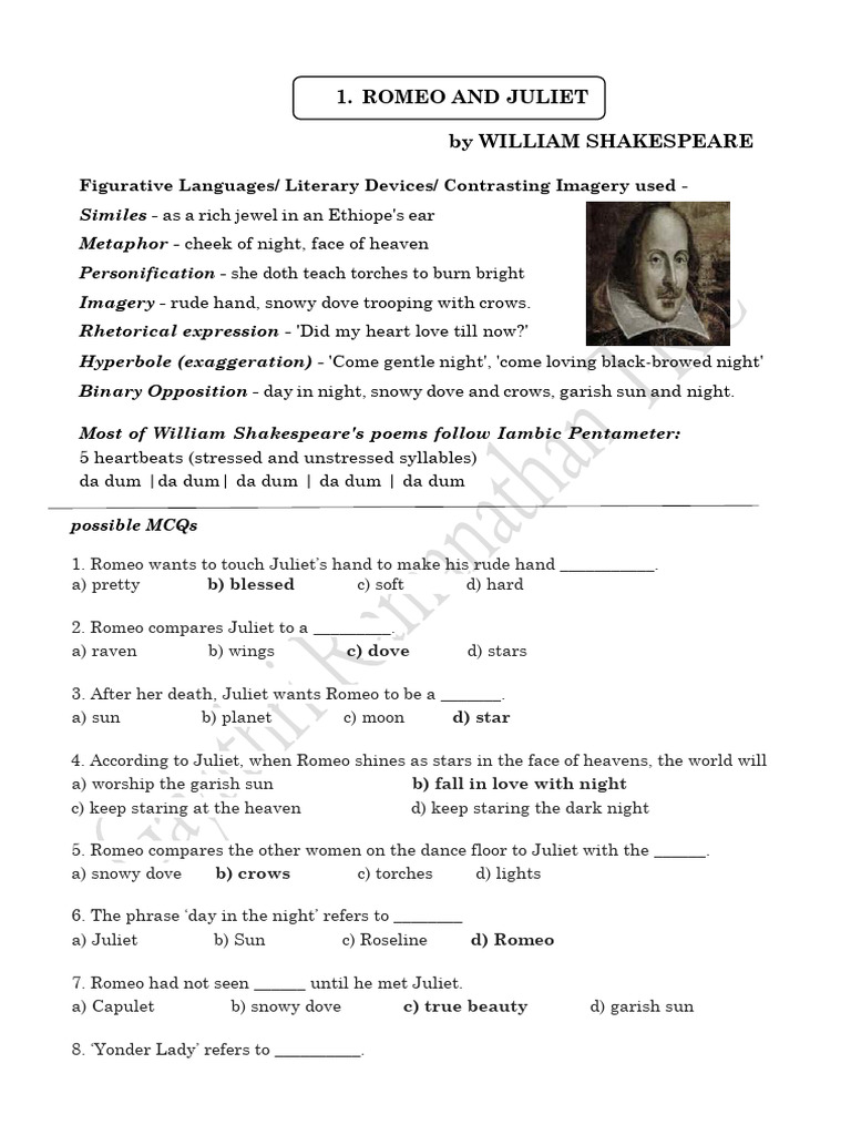Figurative Language in Romeo and Juliet | PDF | Characters In Romeo And ...