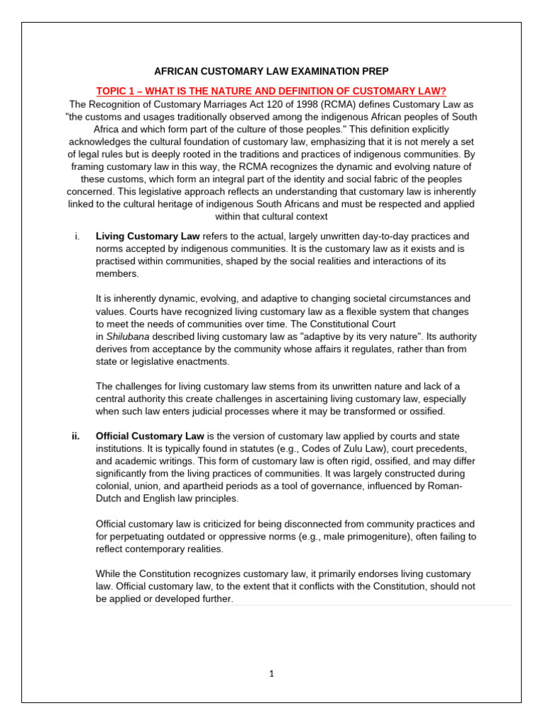 Understanding African Customary Law | PDF | Common Law | Precedent