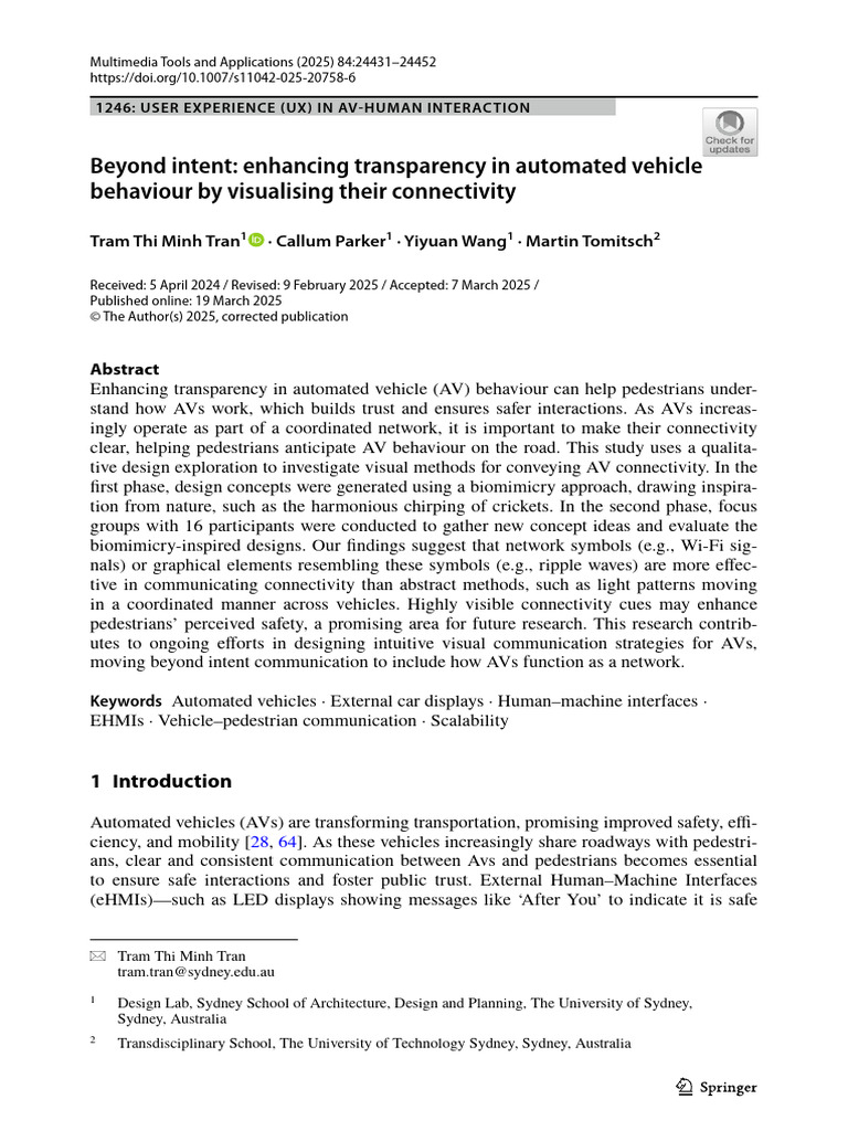 Enhancing Transparency in Automated Vehicle Behaviour by Visualising ...