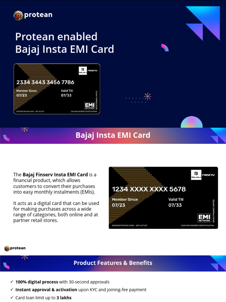 Protean Enabled Bajaj Insta EMI Card | PDF | Service Industries