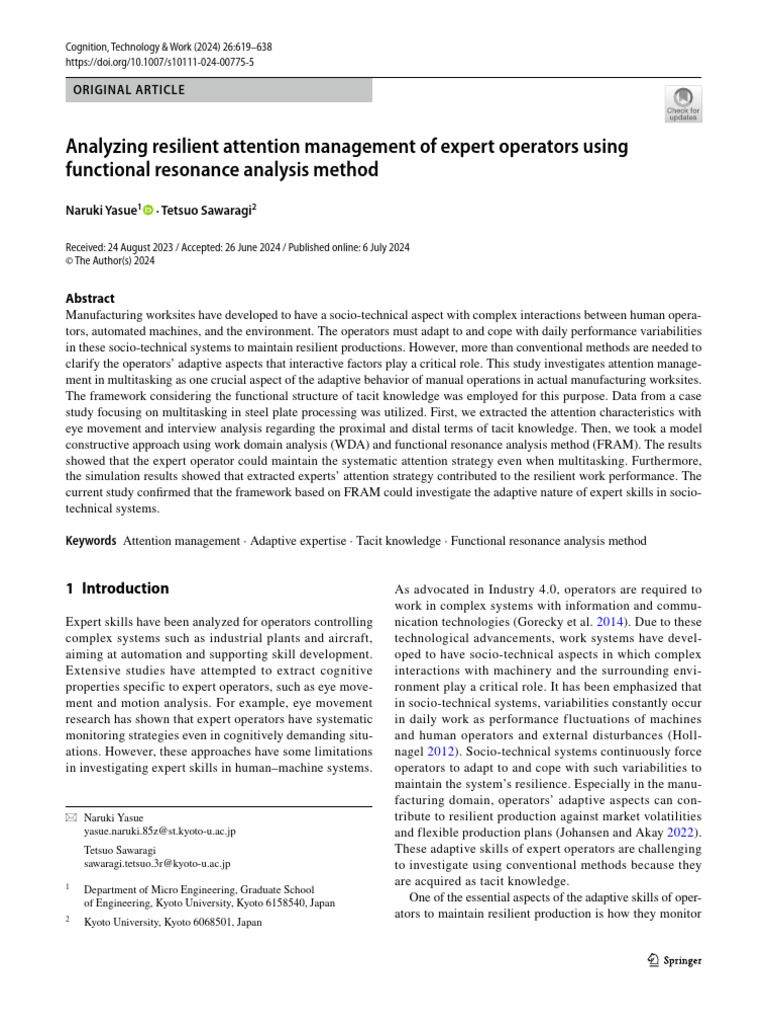 Analyzing Resilient Attention Management of Expert Operators Using ...