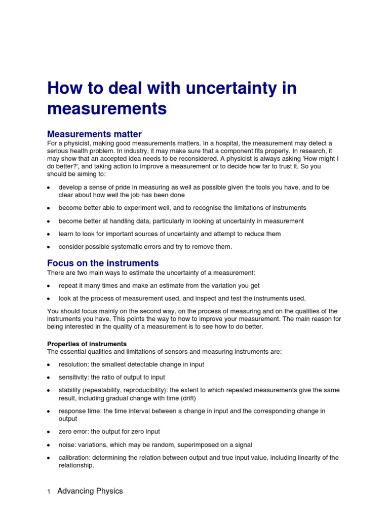 Dealing With Errors | PDF | Uncertainty | Observational Error