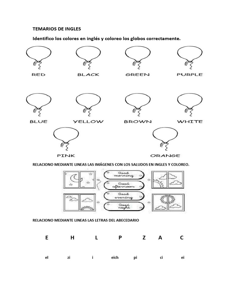 Temarios de Ingles Primer Trimestre | PDF