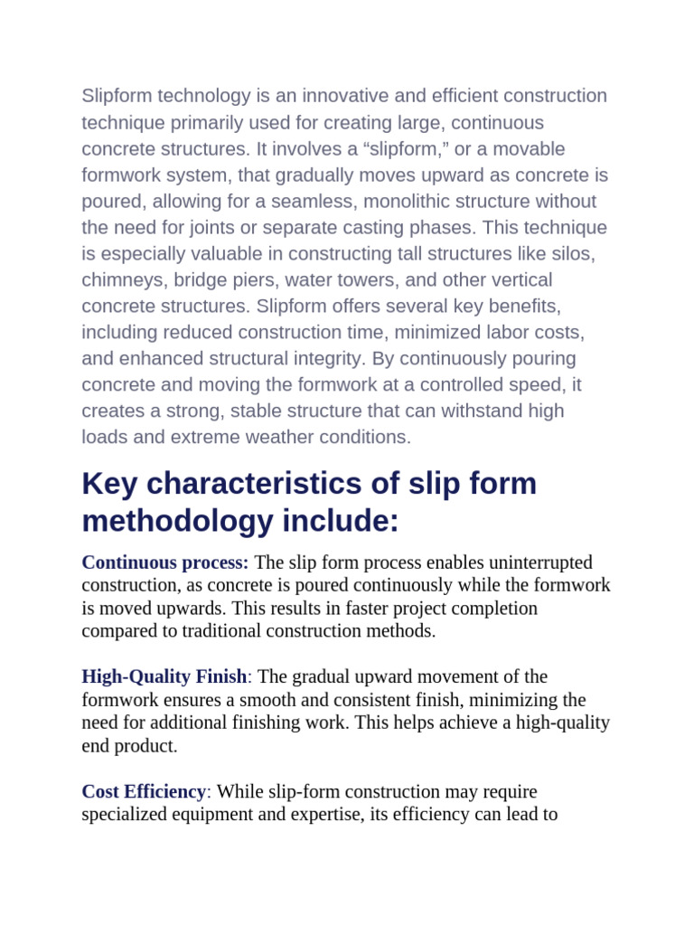 Slipform Silo Construction Overview | PDF | Concrete | Building Engineering