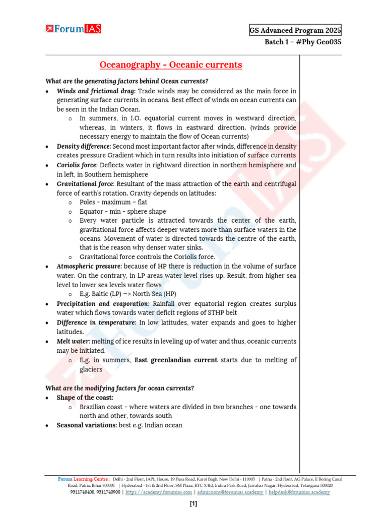 Phy Geo 35 Oceanography Oceanic Currents | PDF | Oceans | Wound