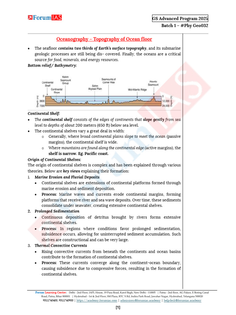 Phy Geo 32 Oceanography - Topography of Ocean Floor @the | PDF ...