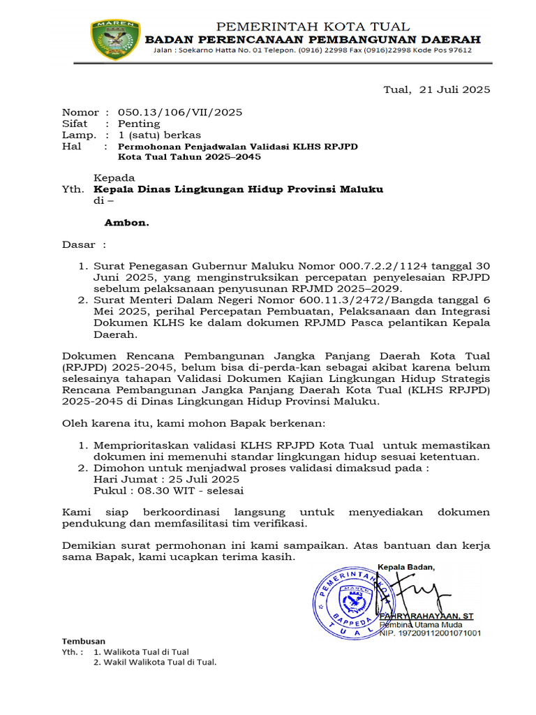 PERMOHONAN JADWAL VALIDASI | PDF