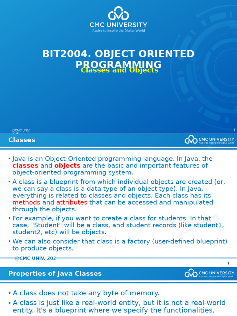 L1 - Class and Object | PDF | Programming | Constructor (Object Oriented Programming)