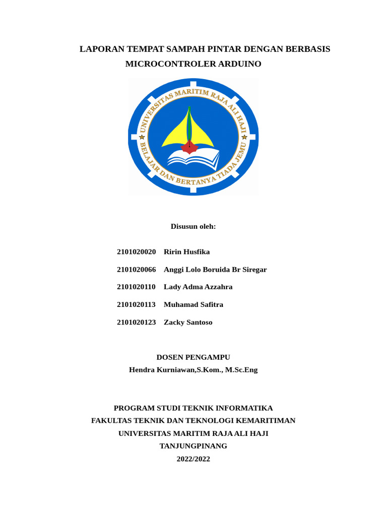 Laporan Tugas Sisdig Tempat Sampah PIntar Berbasis Mikrokontroler ...