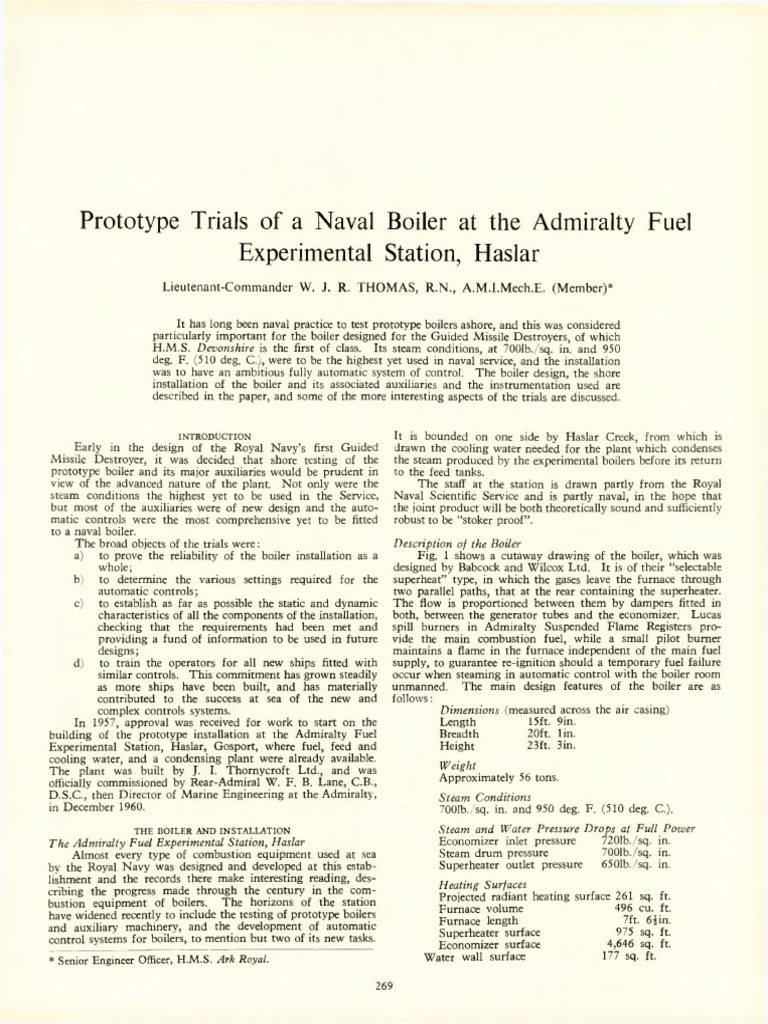 Naval Boiler Prototype Trials Overview | PDF | Boiler | Phase (Waves)