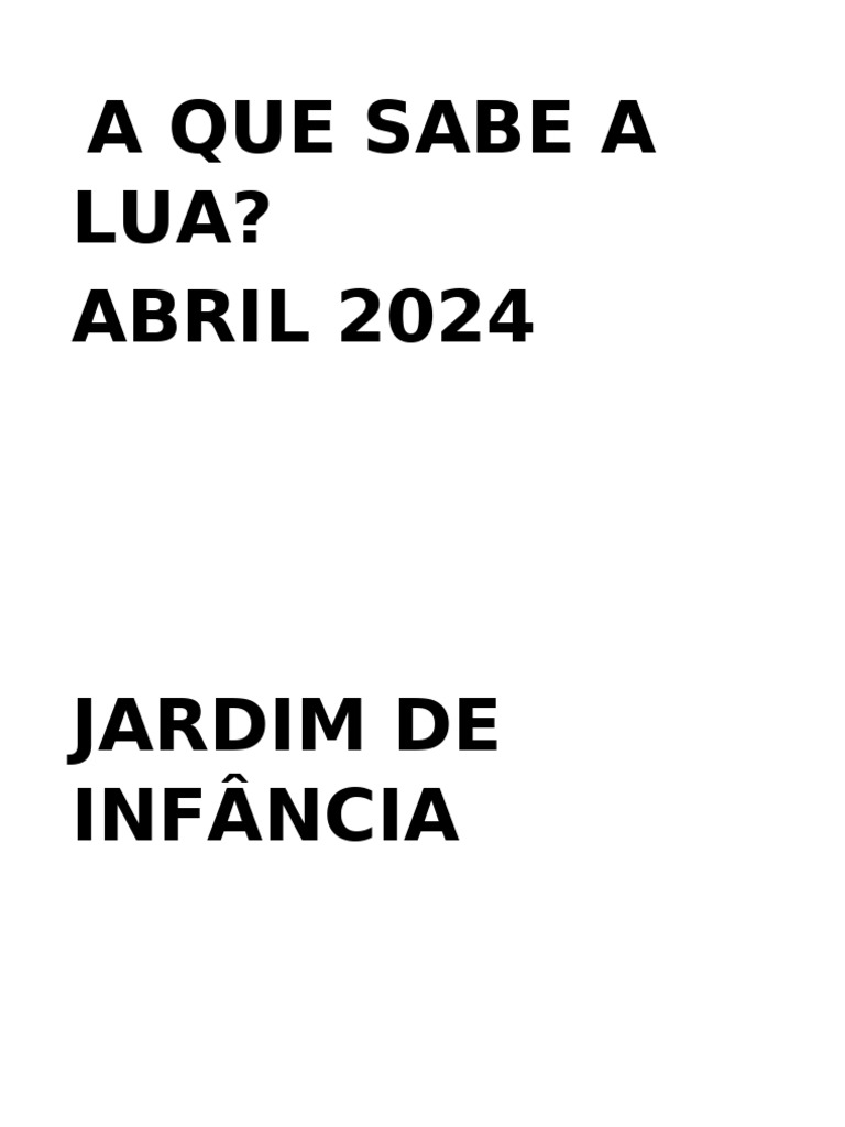 A QUE SABE A LUA | PDF