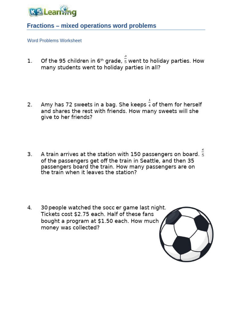 Word Problems On Fraction-2 | PDF