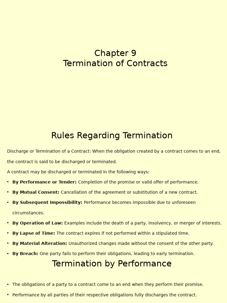 Contract Termination Explained: Key Rules | PDF | Legal Concepts | Justice