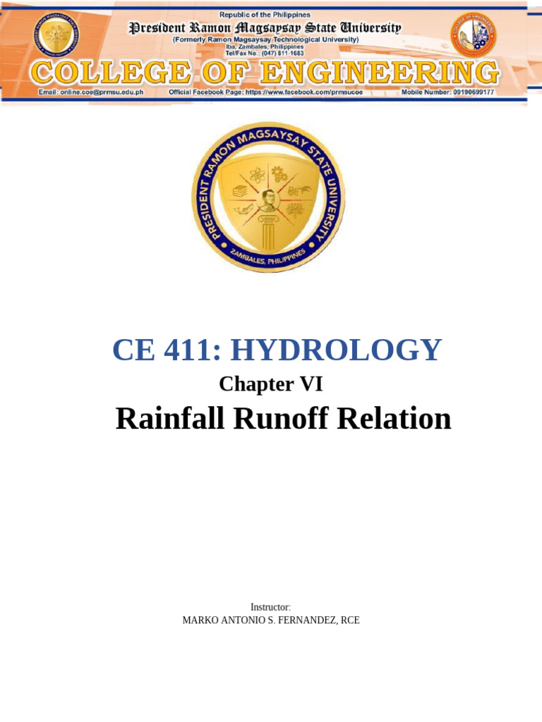 Chapter 6 - Rainfall Runoff Relation | PDF | Surface Runoff | Discharge (Hydrology)