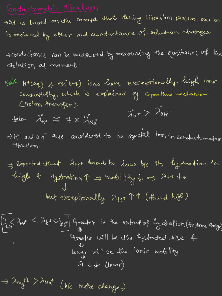 Electrochemistry (Conductometric Titration) | PDF | Chemical Substances | Electricity