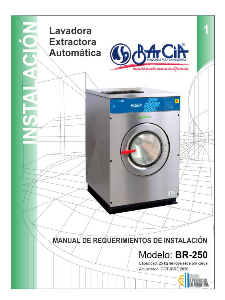 Manual De Instalaci n Lavadora BR 250 PDF Lavadora Agua