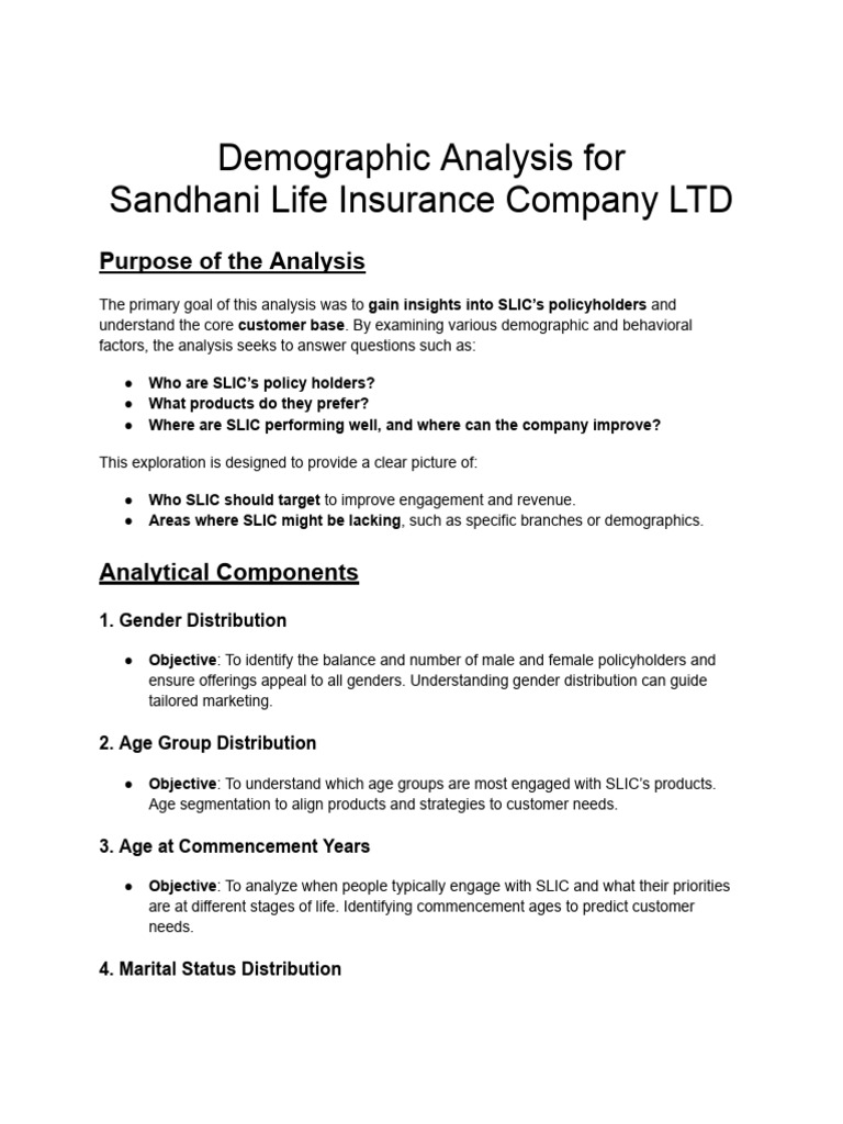 SLIC Demographic Analysis | PDF | Policy | Marketing