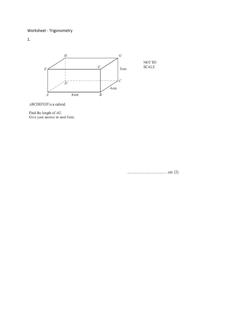 Trigonometry Grade 10 Worksheet 2 Docx Pdf