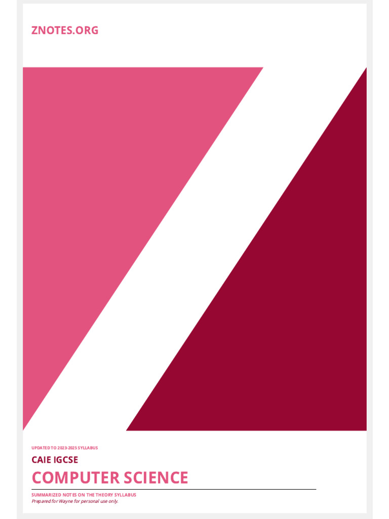 CAIE IGCSE Computer Science Practical | PDF | Computer Program ...