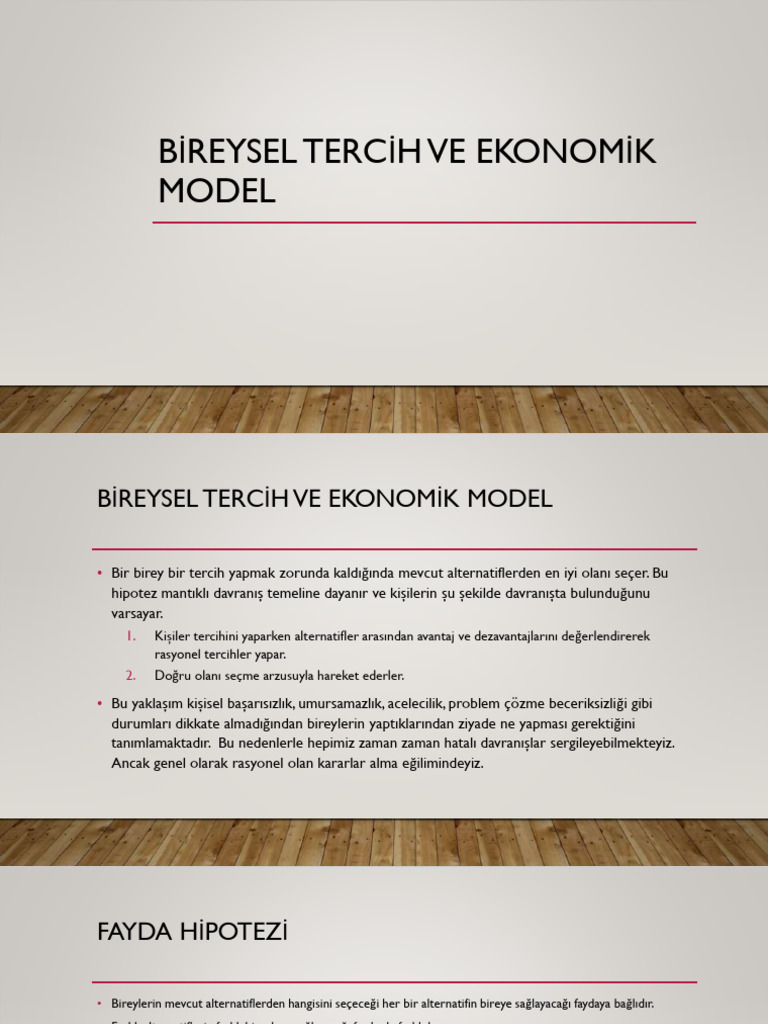Hafta 3 Bireysel Tercih Ve Fayda Hipotezi Yeni | PDF