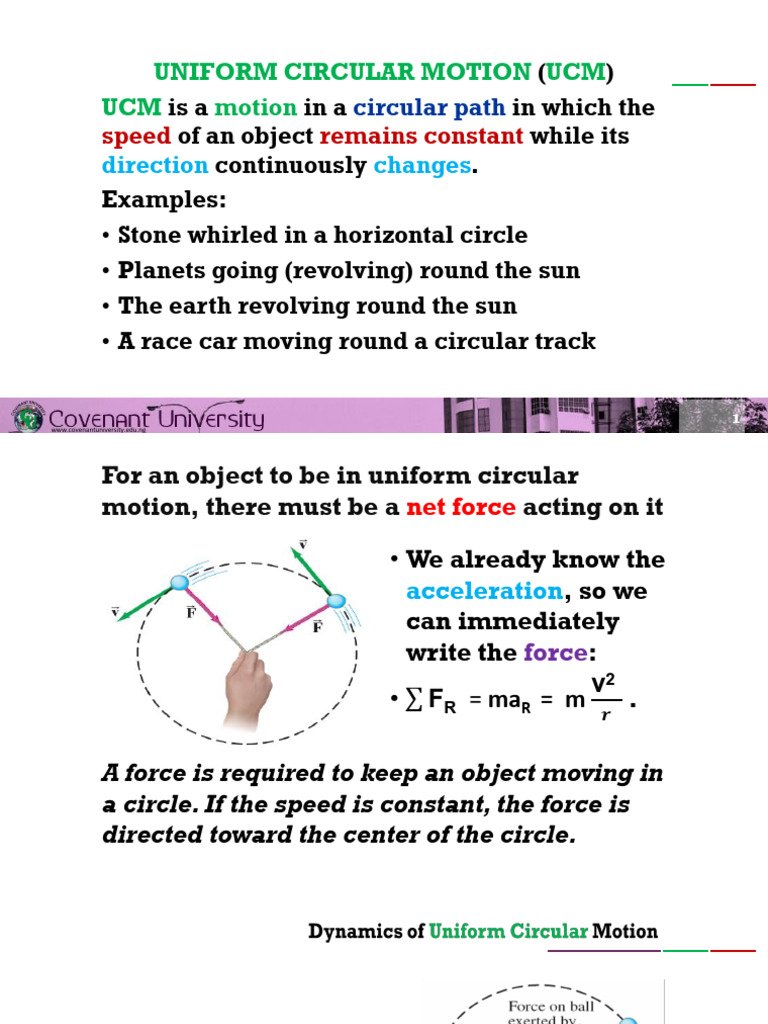 Phy111 Uniform Circular Motion 2022 23 | PDF | Acceleration | Physical Quantities