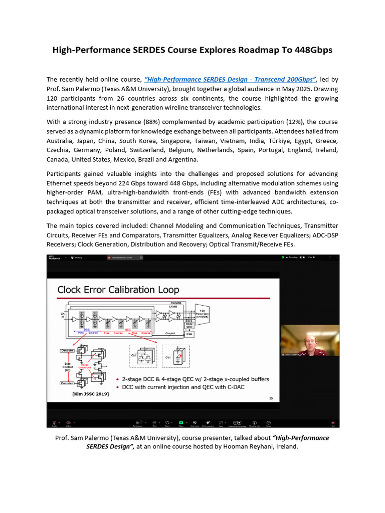 High-Performance SERDES Course Overview | PDF | Transmitter | Electronics