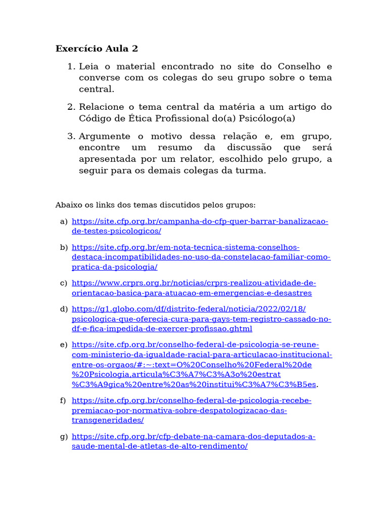 Exercício Aula 2 | PDF