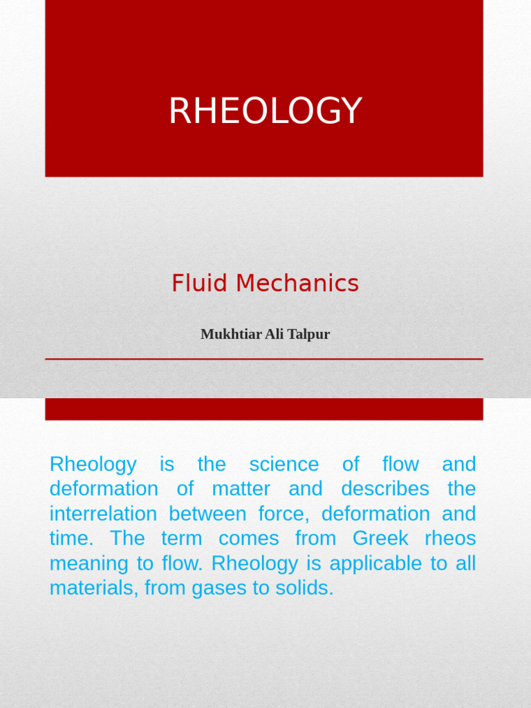 4 Rheology | PDF | Rheology | Fluid Mechanics