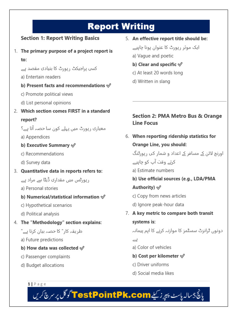Report Writing by TestPoint | PDF