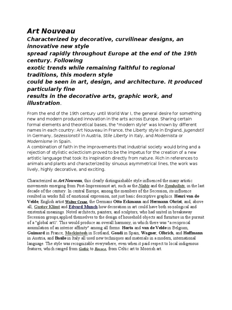 Art Nouveau | PDF | Art Nouveau | Modern Art