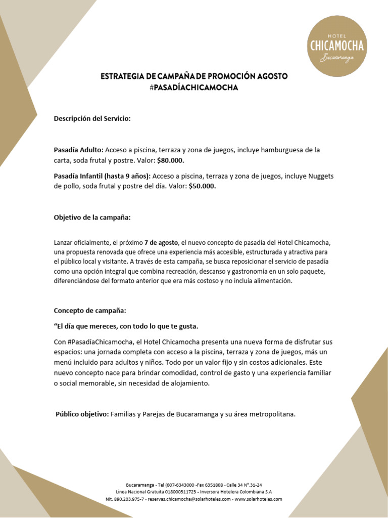 Campaña Agosto | PDF | Hotel