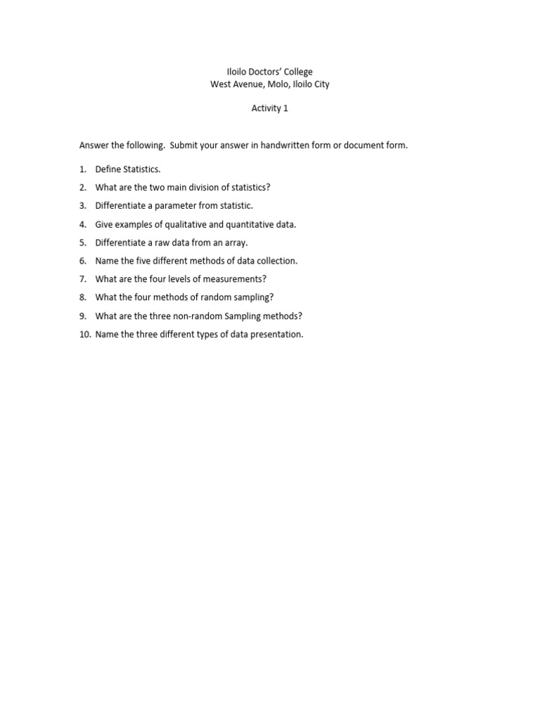 Activity 1 in MTH 103 | PDF
