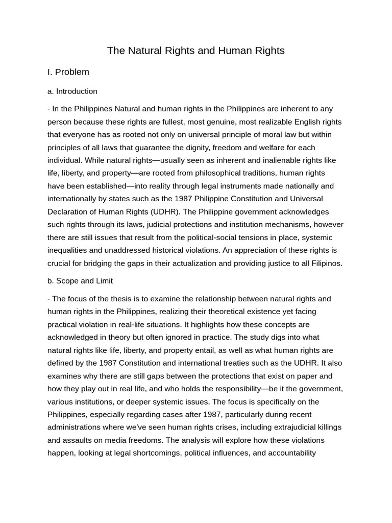Natural Rights and Human Rights in the Philippines | PDF
