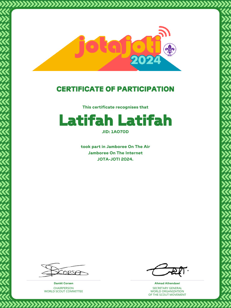Jota Joti Certificate | PDF
