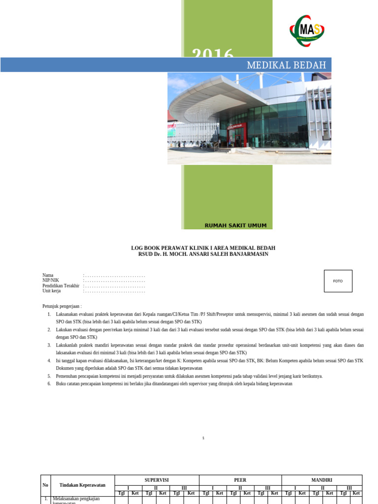 Log Book Perawat Klinik I Area Medikal Bedah | PDF