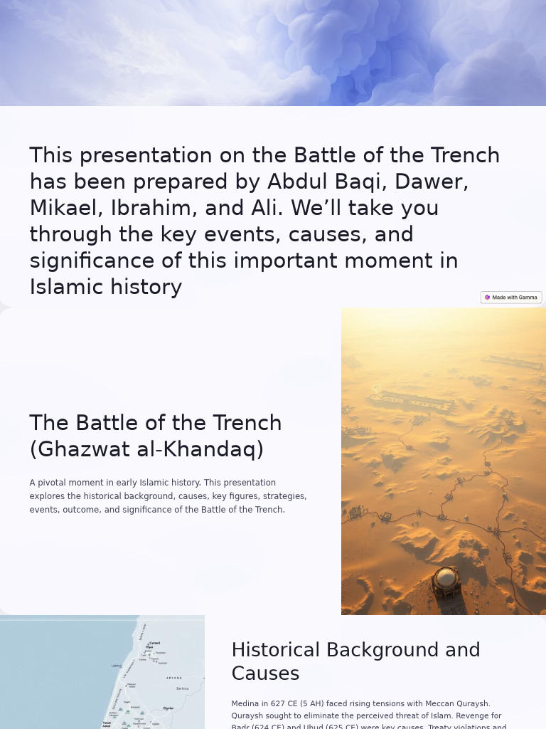 This Presentation On The Battle of The Trench Has Been Prepared by ...