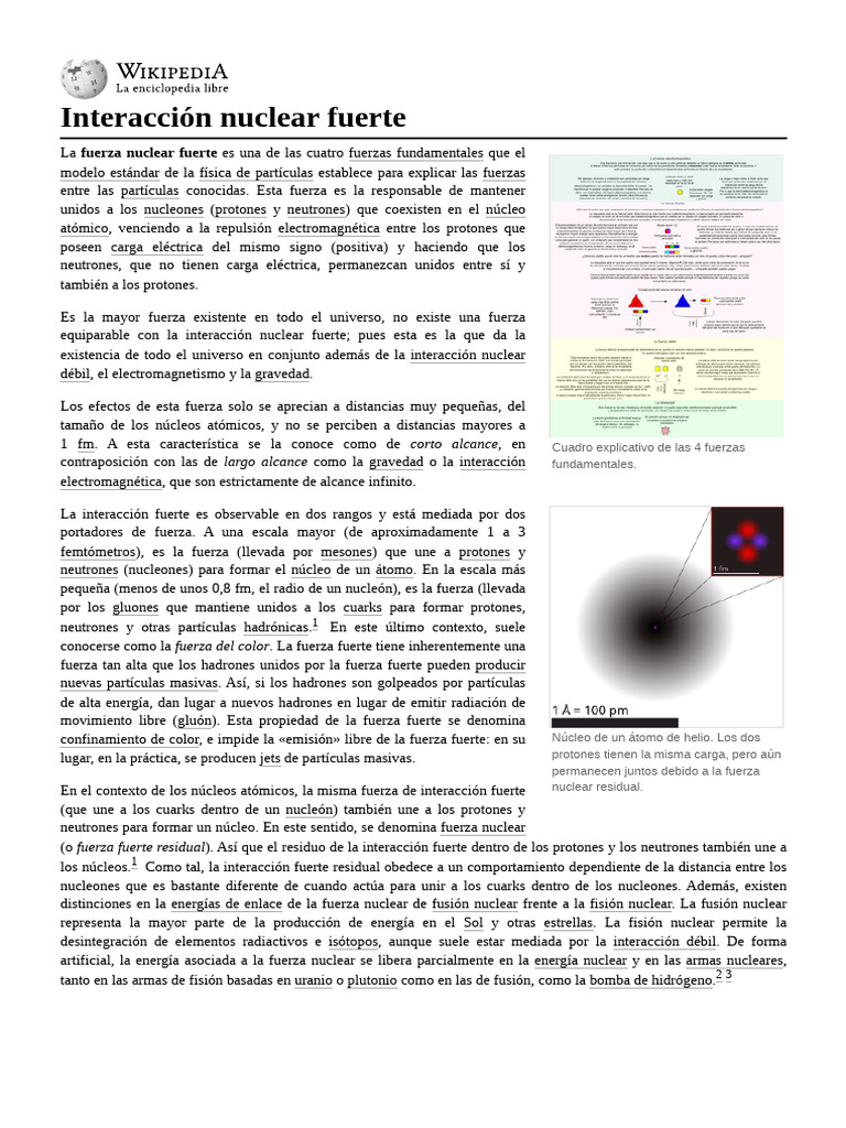 Interacción Nuclear Fuerte: Definición y Ejemplos | PDF | Interacción ...