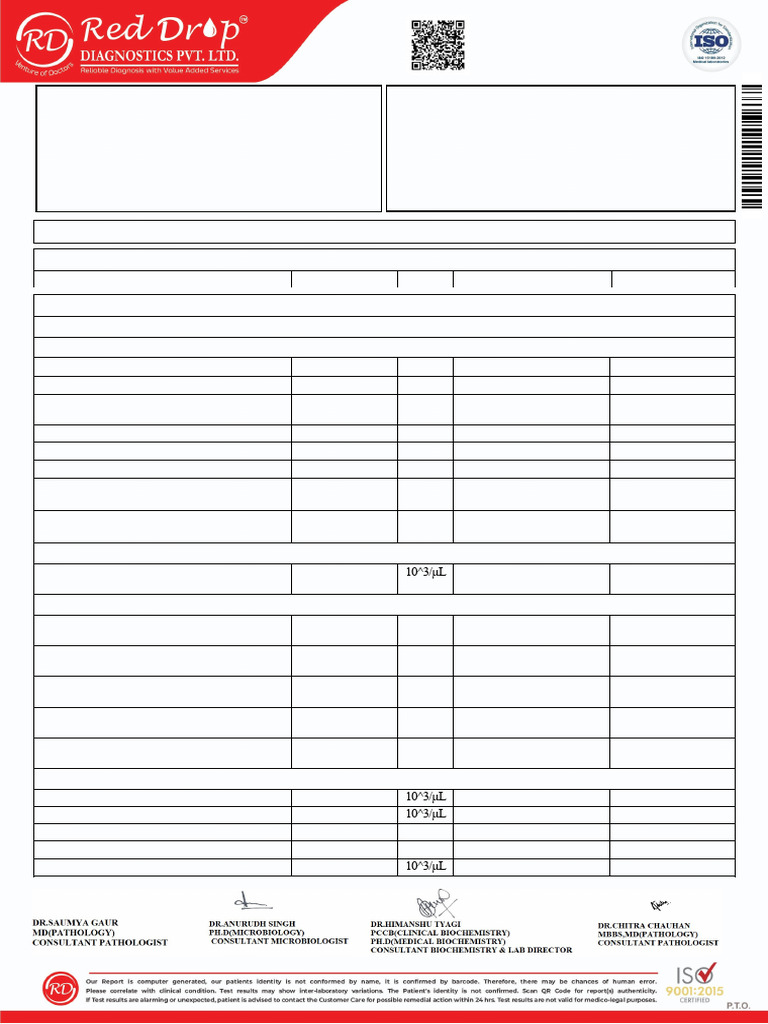 CBC and Glucose Report for Ms. Sama | PDF | White Blood Cell | Hepatitis